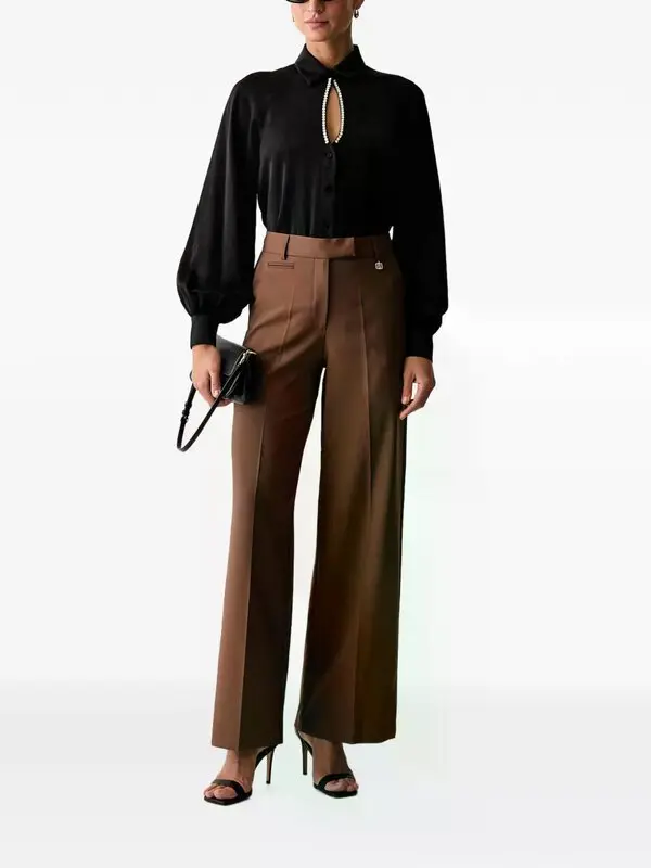 FRACOMINA Crystal-embellished Cut-out Blouse