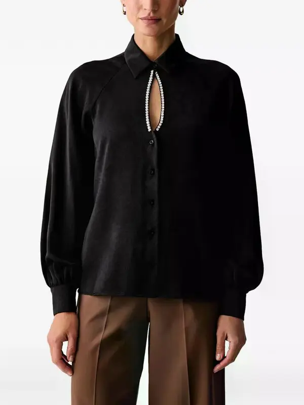 FRACOMINA Crystal-embellished Cut-out Blouse