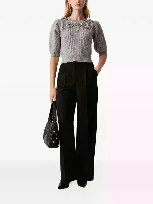 FRACOMINA Sequin-embellished Puff-sleeve Sweater