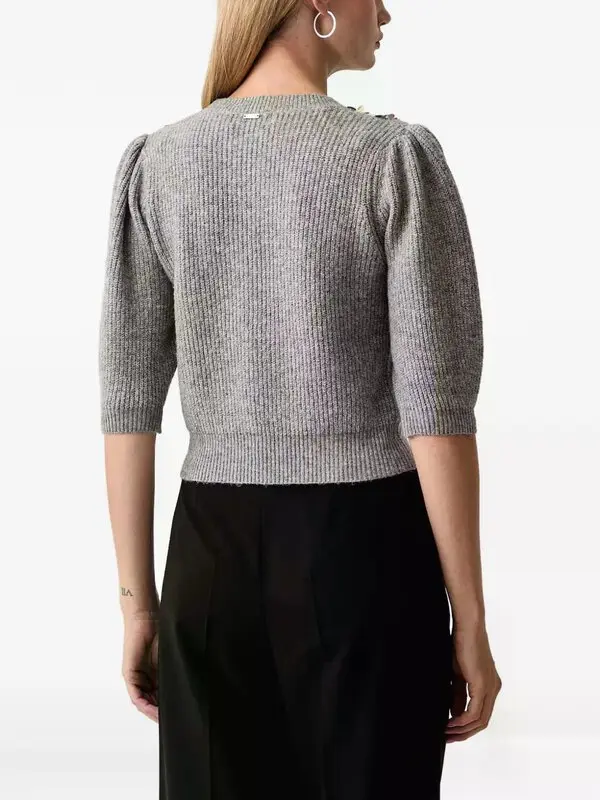 FRACOMINA Sequin-embellished Puff-sleeve Sweater