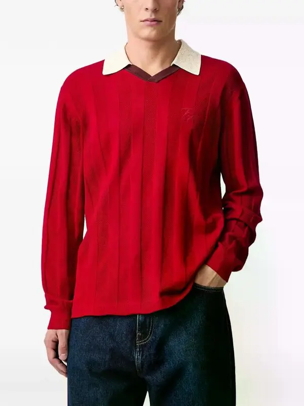 Filling Pieces Polo-collar Long-sleeved T-shirt