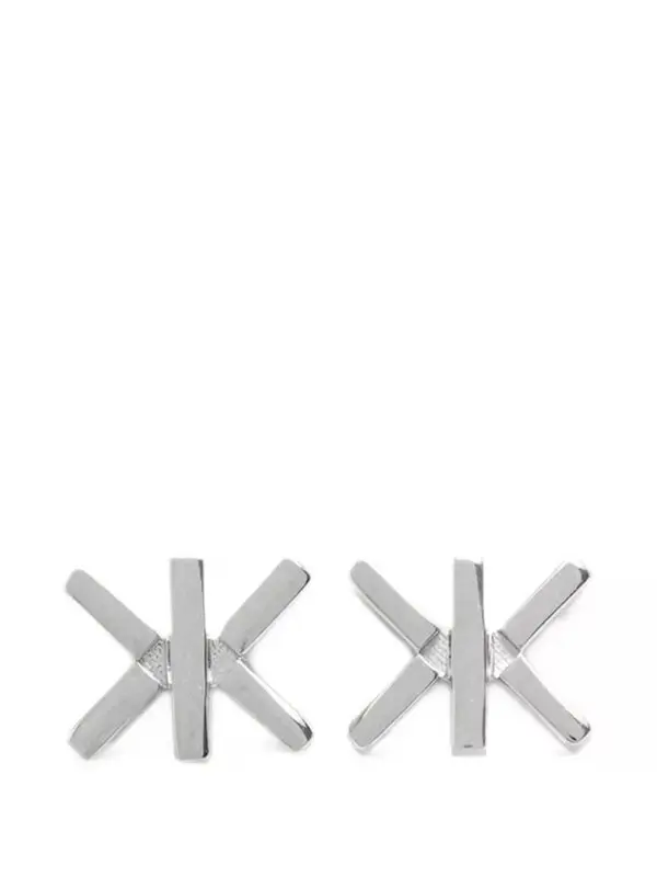 Kenzo Double K Logo Earrings - Silver