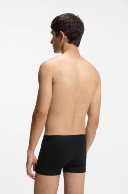 Hugo Three-pack Of Stretch-cotton Trunks With Logos