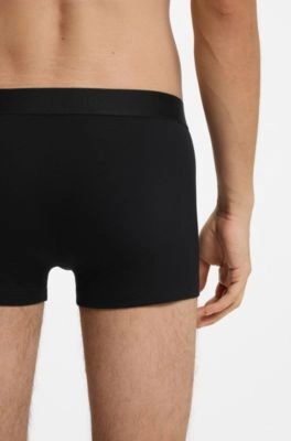 Hugo Three-pack Of Stretch-cotton Trunks With Logos