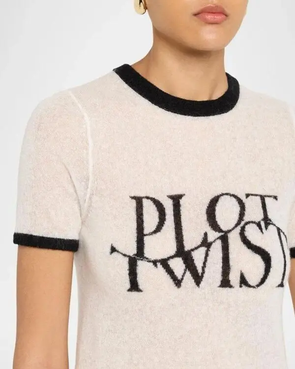 RE/DONE Morrison Knit Ringer Tee - Parchment/