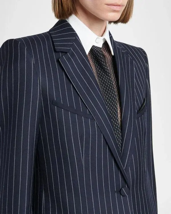 TOM FORD Corded Chalkstripe Wool Single-breasted Western Jacket - Midnight