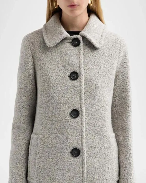 Cinzia Rocca Icons Bouclé Wool-blend Coat - Lt.gray