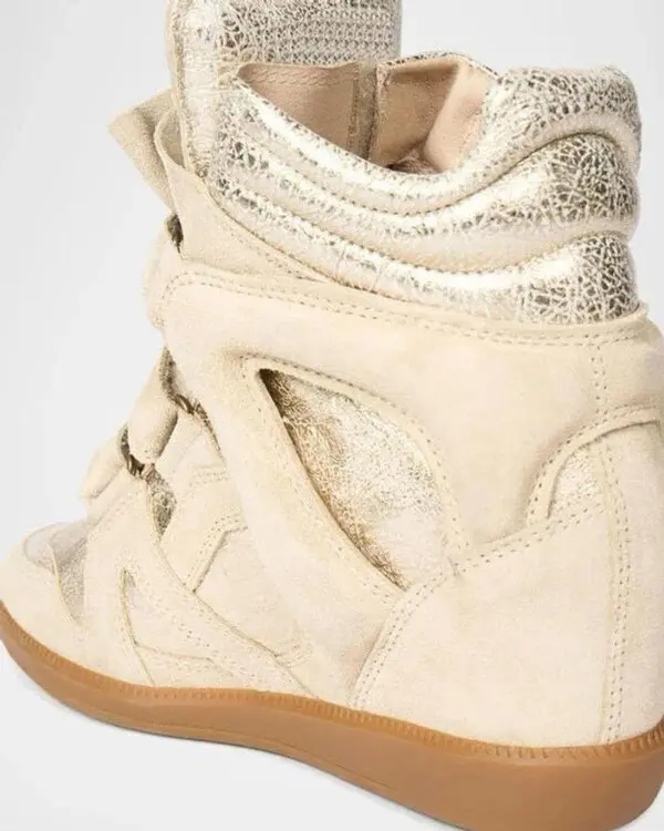 Isabel Marant Étoile Bekett Leather High-top Sneakers - Light Beig