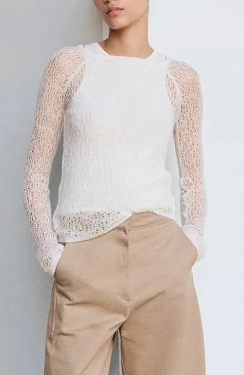 Mango Openwork Knit Layered Sweater