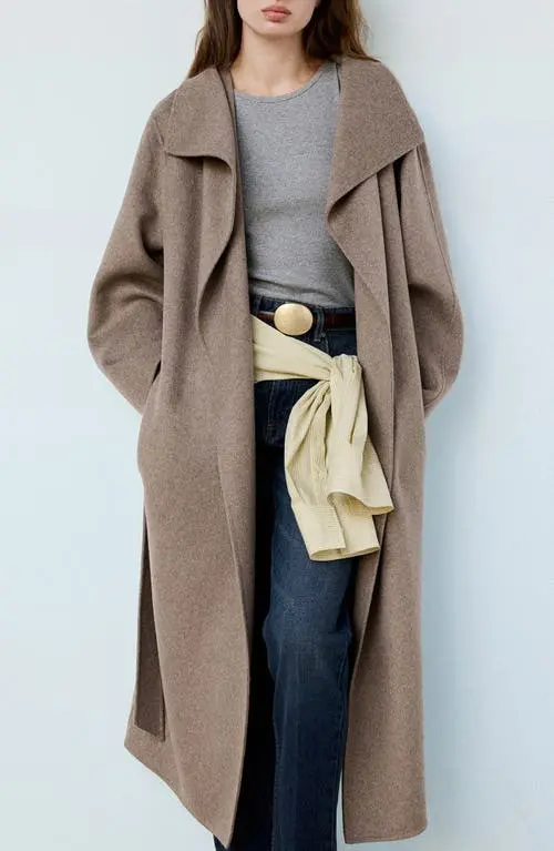 Mango Handmade Belted Wool Blend Coat
