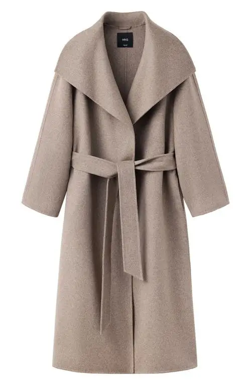 Mango Handmade Belted Wool Blend Coat