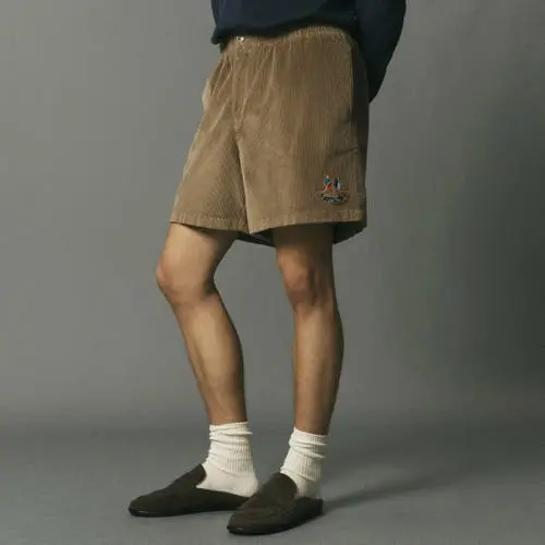 LE PERE Corduroy Crest Shorts