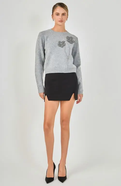 Endless Rose Floral Appliqué Sweater