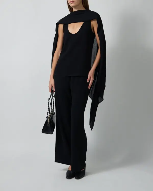 WAKAKUU Tank Top Sia Crepe - Black