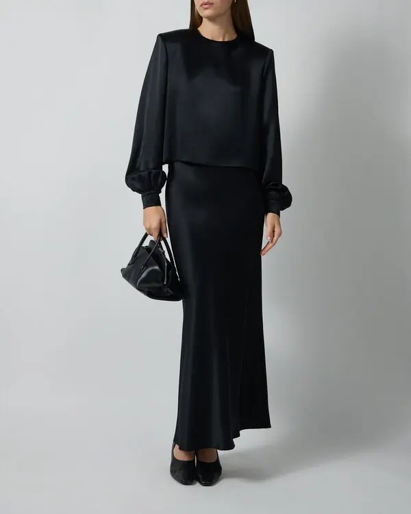 WAKAKUU Blouse Darcy Satin - Black