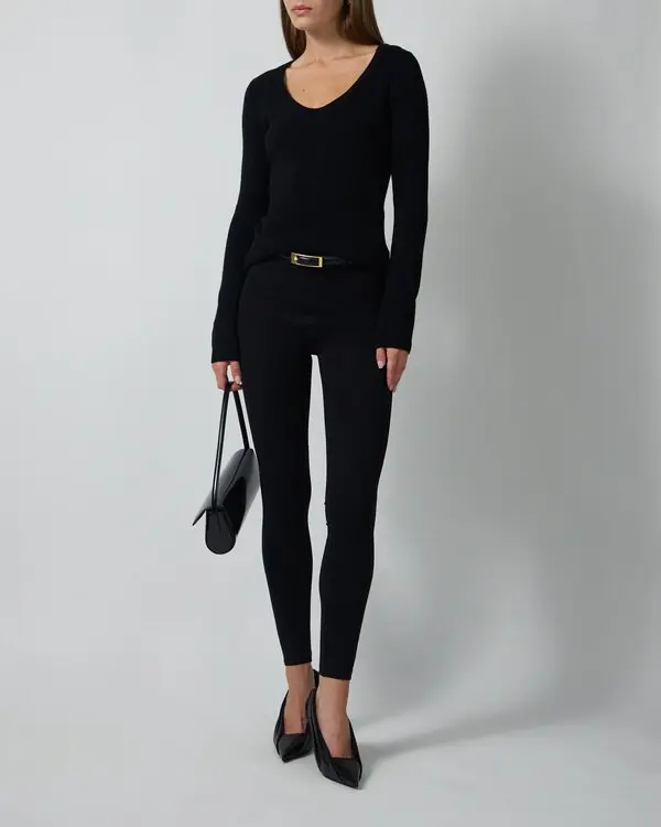 WAKAKUU Top U-neck Wool Cashmere