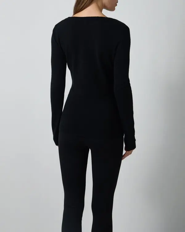 WAKAKUU Top U-neck Wool Cashmere