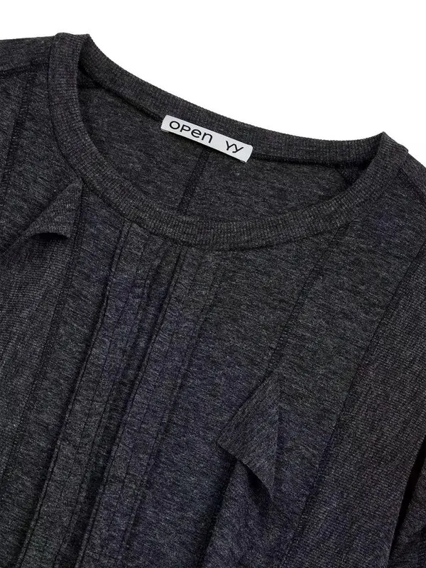 OPEN YY Ruffled Long-sleeve Blouse