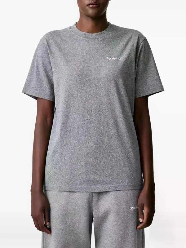 Sporty & Rich Cameron Serif Logo-print T-shirt - Grey