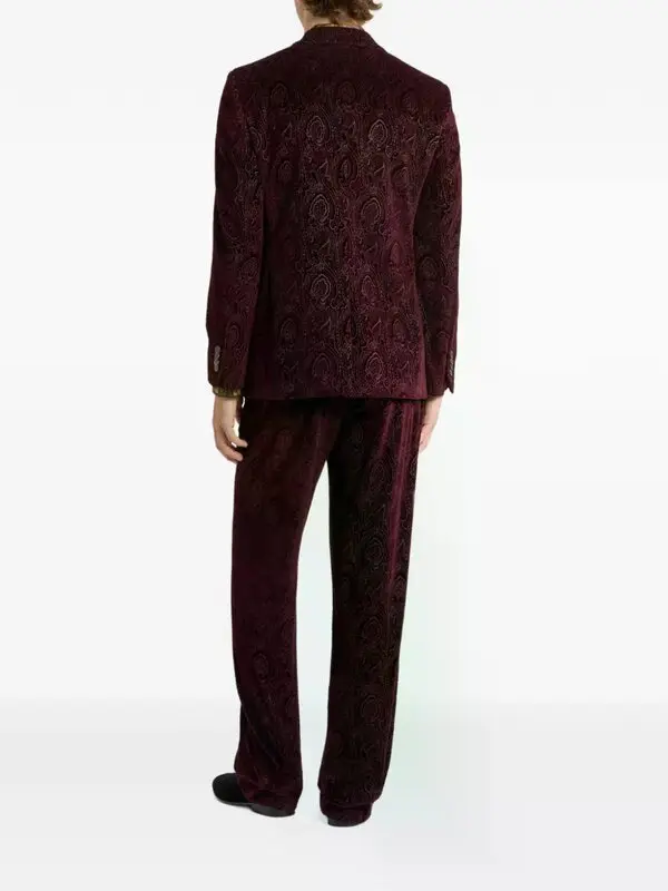 Etro Single-breasted Jacket In Cotton Velvet With Arnica Motif