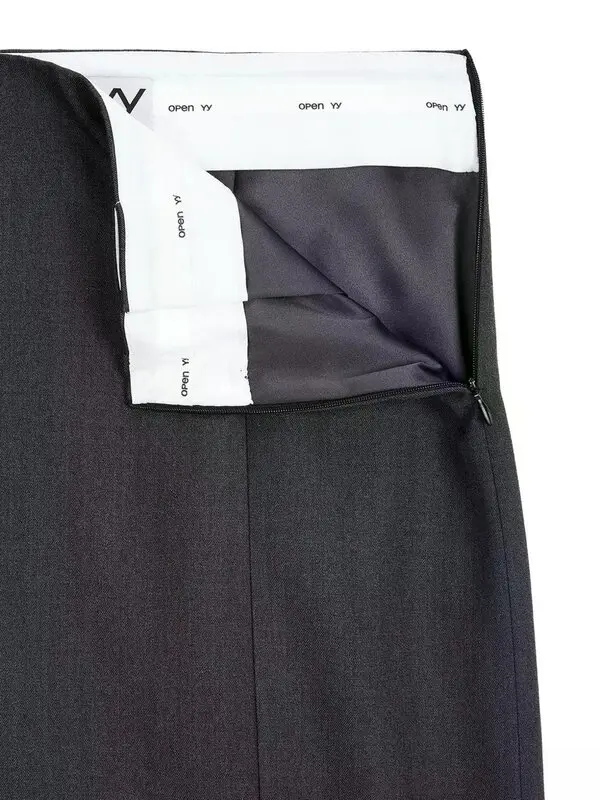 OPEN YY Belt-loops Slit-detail Midi Skirt