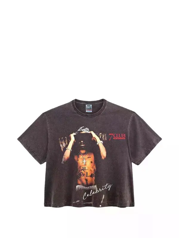 TRIPLE SEVENS Stone-wash Graphic-print T-shirt