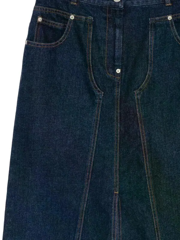 PUSHBUTTON Panel-detail Denim Skirt