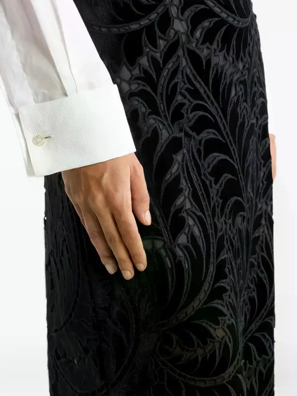 Etro Embroidered Cotton Velvet Midi Skirt