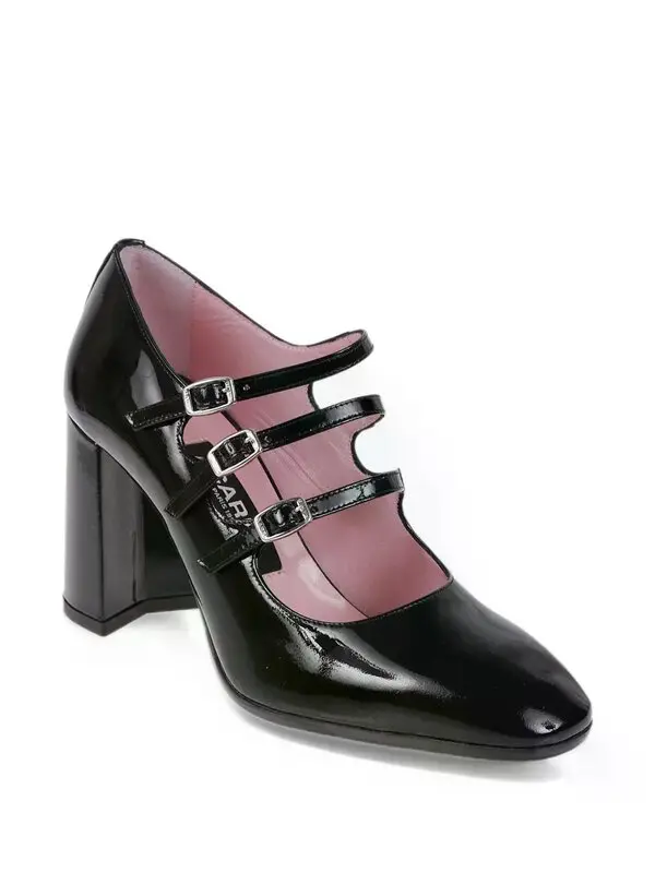 CAREL Keel Triple-strap Patent-leather Mary Jane Pumps