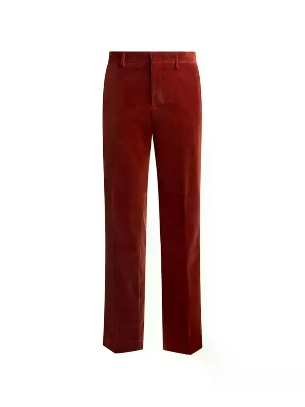 Etro Plain-coloured Straight-leg Cotton Velvet Trousers