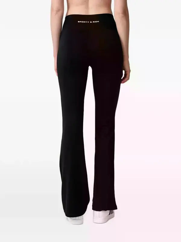 Sporty & Rich Beck Bold Logo-print Flared Leggings