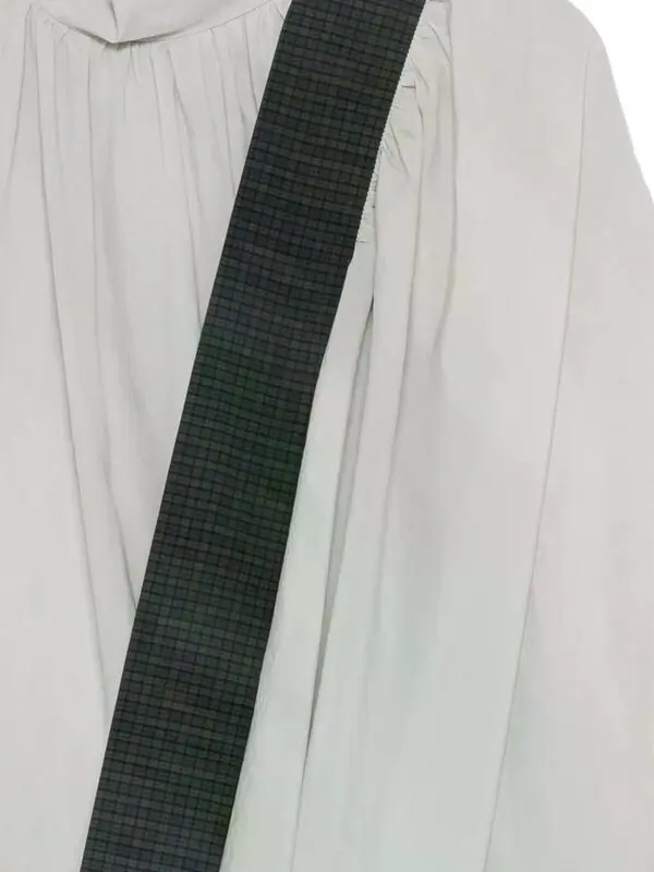 PUSHBUTTON Button-shoulder Pleated Blouse