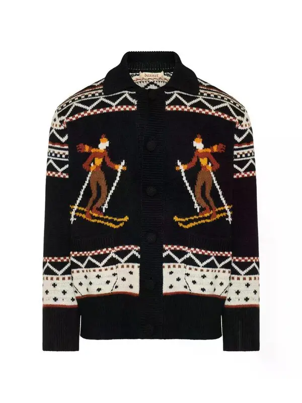 BAZISZT Megeve Intarsia-knit Cashmere Cardigan