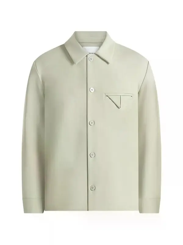Manière De Voir Leo In Sage Hatched Tailored Overshirt