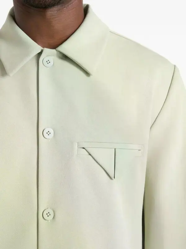 Manière De Voir Leo In Sage Hatched Tailored Overshirt