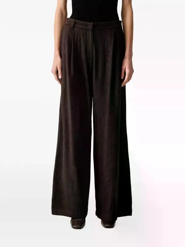 SESSUN Orozco Pinstripe-pattern Pleated Trousers