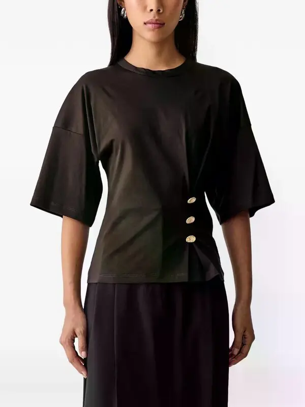 SESSUN Naktis Button-embellished Pleated Top