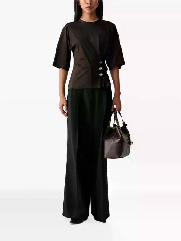 SESSUN Naktis Button-embellished Pleated Top