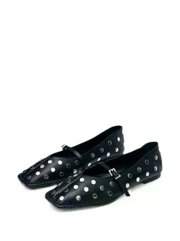 ALOHAS Studded Leather Ballet Flats