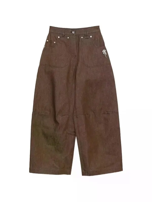 Simone Rocha Crystal-embellished Jeans - Brown