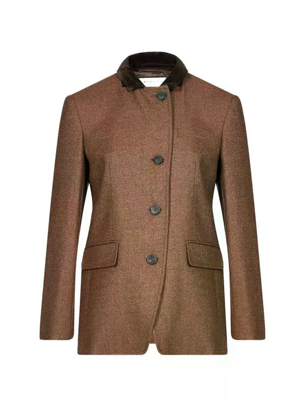 Max Mara Single-breasted Wool Tweed Jacket - Brown