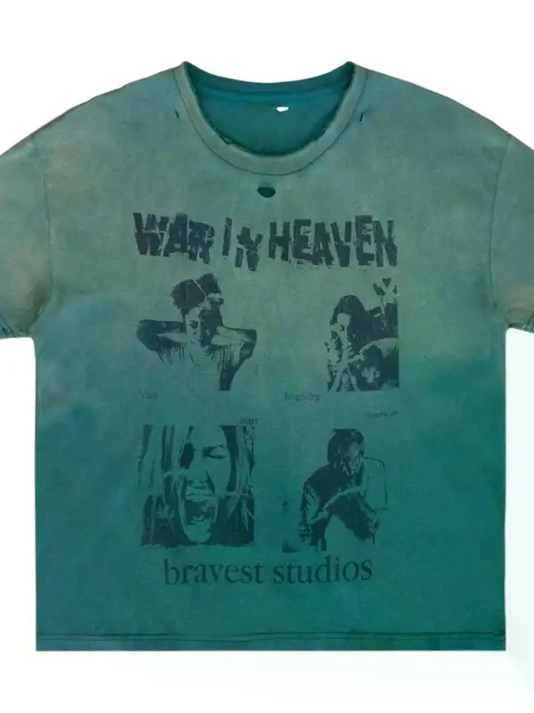 BRAVEST STUDIOS Graphic-print Distressed T-shirt - Blue