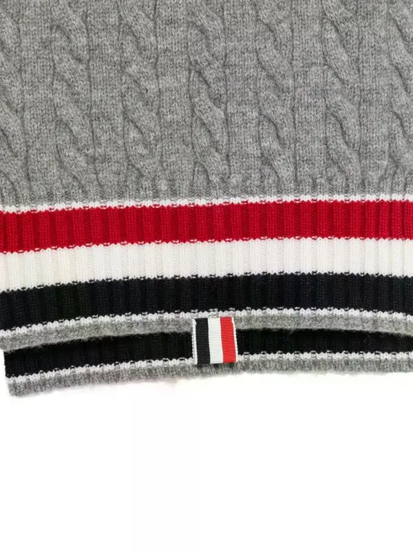Thom Browne Virgin-wool Cable-knit Scarf