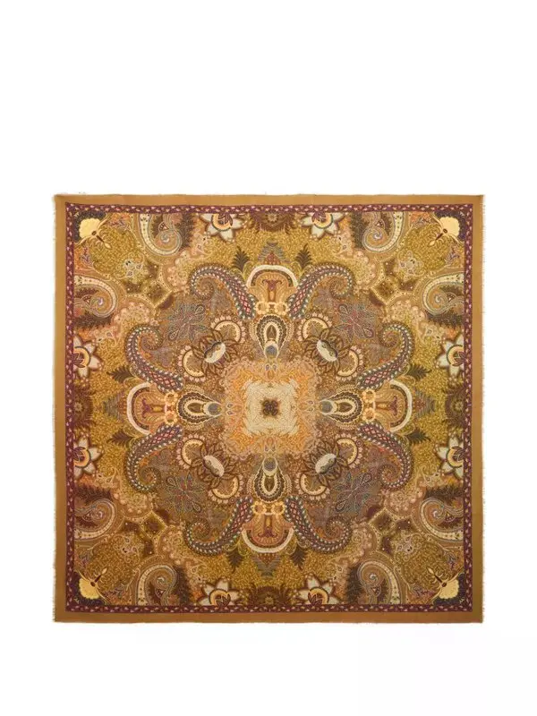 Etro Wool, Cashmere And Silk Shawl With Floral Paisley-motif