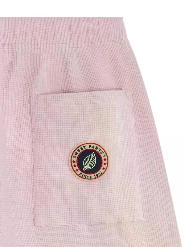 SWEET PANTS Waffle-knit Logo-patch Shorts