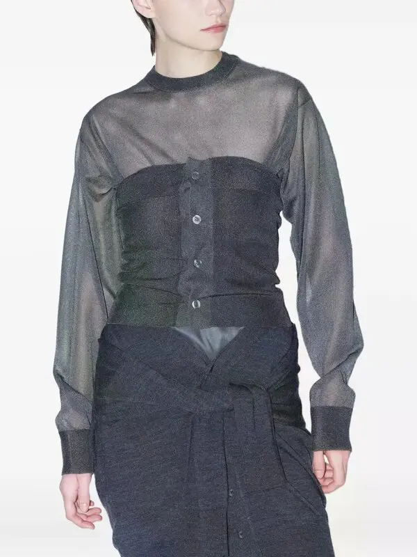 Toga Sheer Button-up Sweater