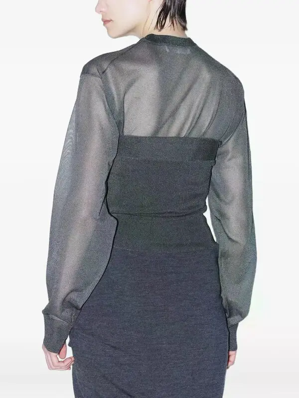 Toga Sheer Button-up Sweater