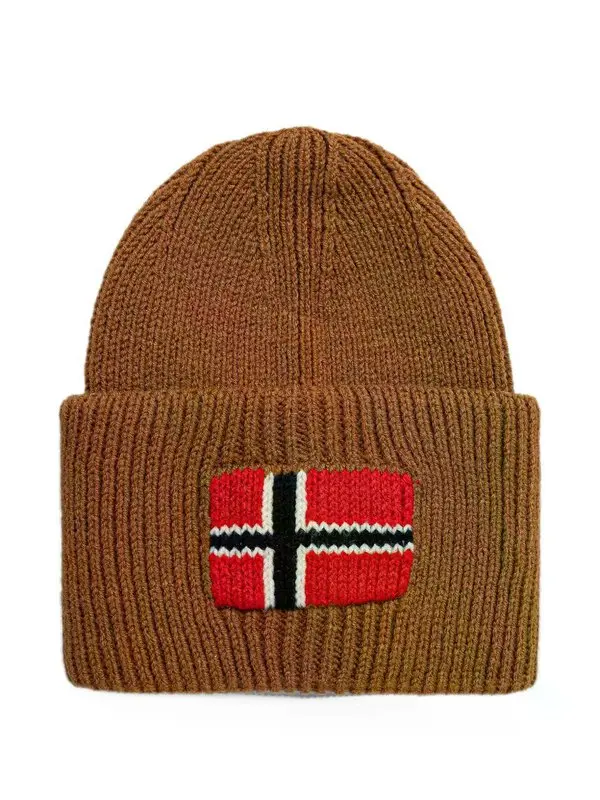 NAPAPIJRI Evei Ribbed-knit Beanie Hat - Brown