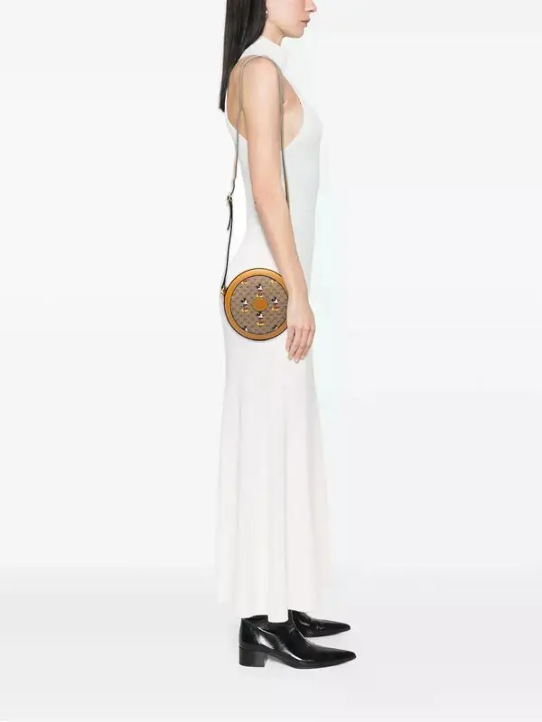 Gucci 2000-2015 Disney Micro Gg Supreme Mickey Mouse Round Crossbody Bag