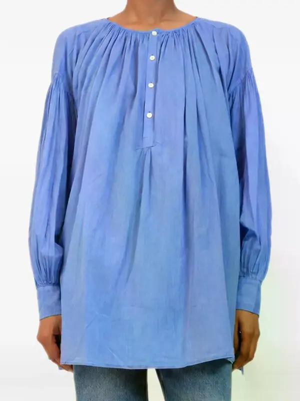 ARTS & SCIENCE Gathered Front-button Blouse